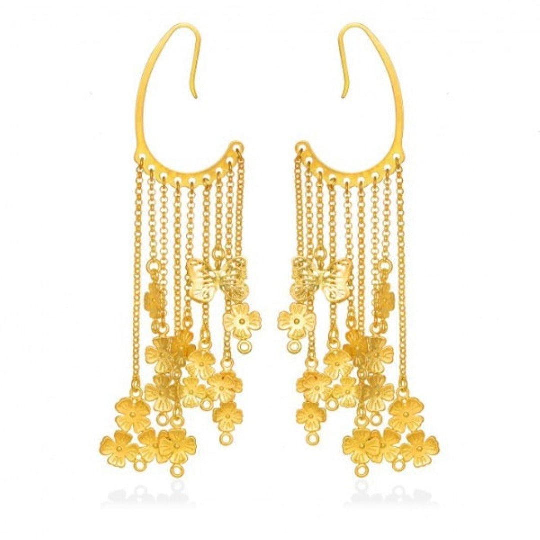 Wildflowers Long Earrings 24K Gold - Mary Samoli | Thalassea