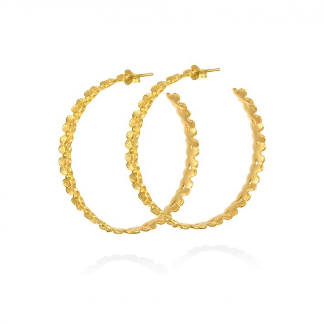 Wildflowers Hoop Earrings 24K Gold - Mary Samoli | Thalassea ...